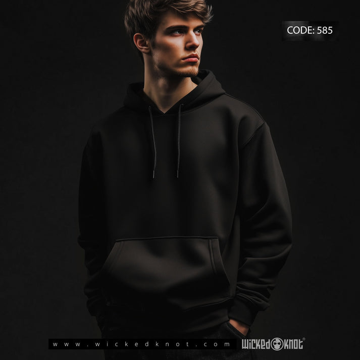 Basic Black - Hoodie -wk585 – WickedKnot